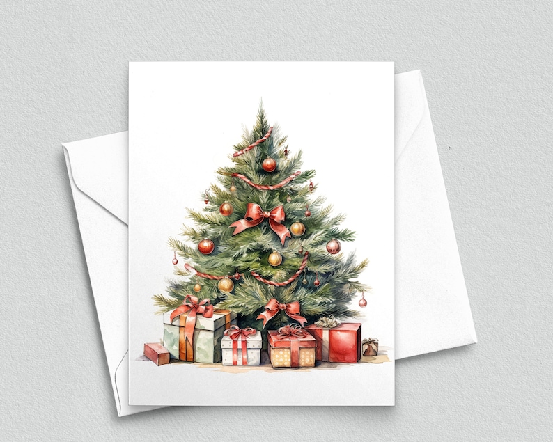 Classic Christmas Tree Joy : Nostalgic Holiday Note Cards A2 Blank Note ...