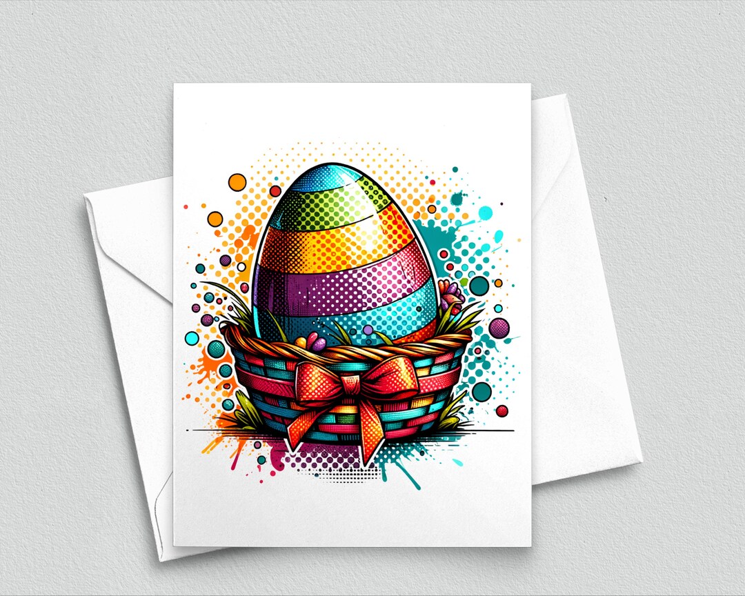 Bold & Bright – Pop Art Easter Egg Note Card - Bright and Colorful ...