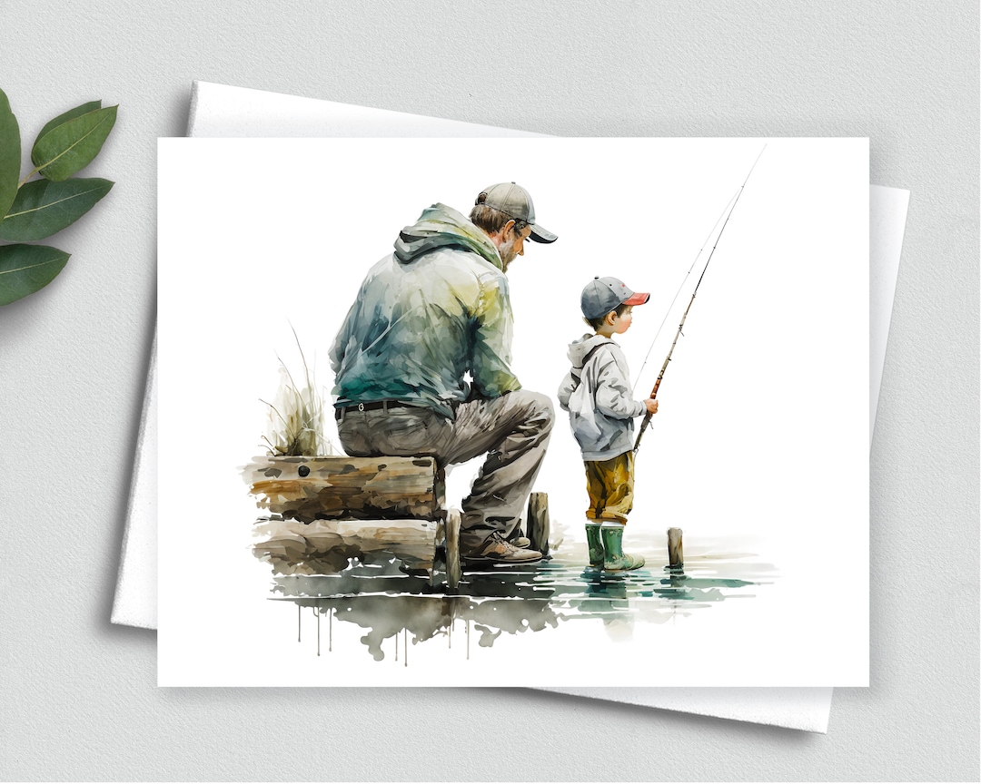 Father and Son: Fishing Bond Note Cards - A2 Blank Note Cards 268 - Etsy