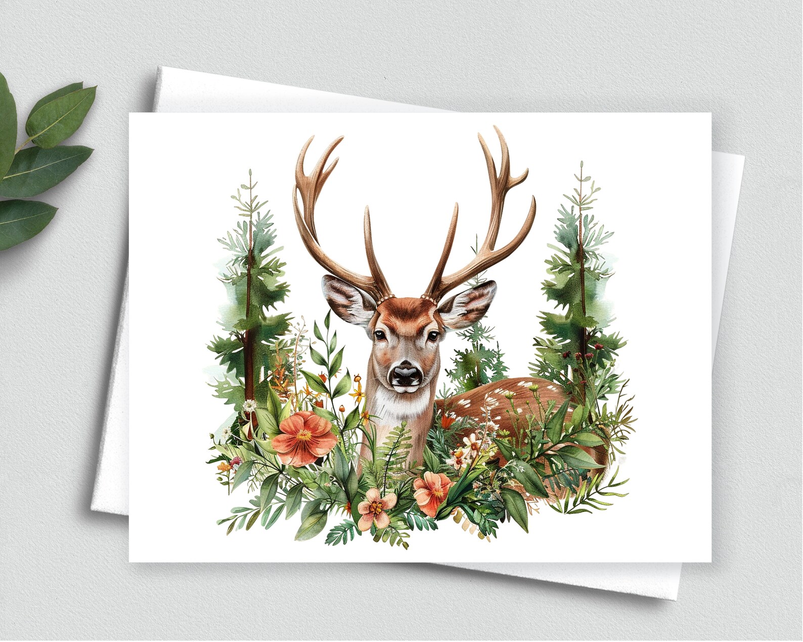 Wilderness Majesty: Deer in Blooms Note Cards - A2 Note Cards 199 - Etsy
