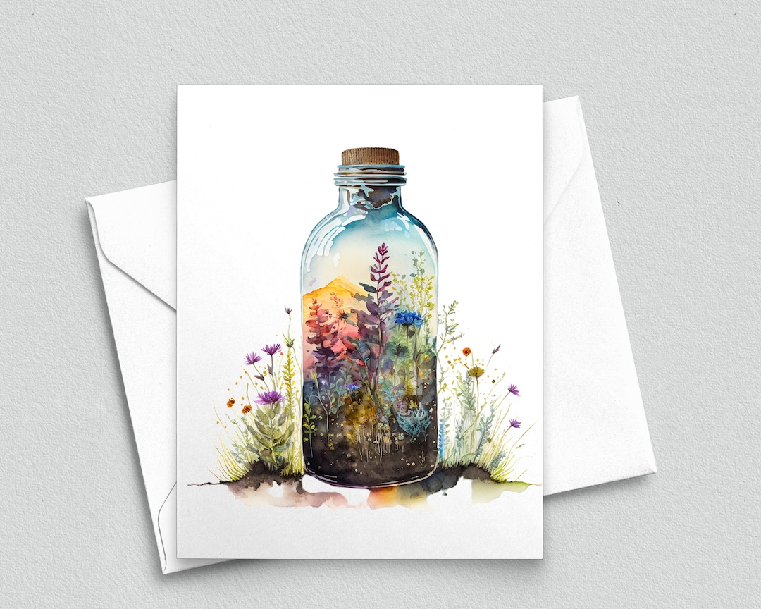 Blooming Terrarium : Botanical World in Glass Note Cards - A2 Note ...