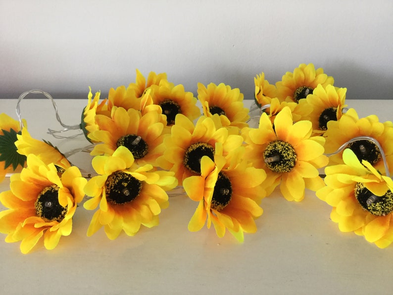 Sunflower Fairy Led Lights Yellow Sunflower Lights String | Etsy