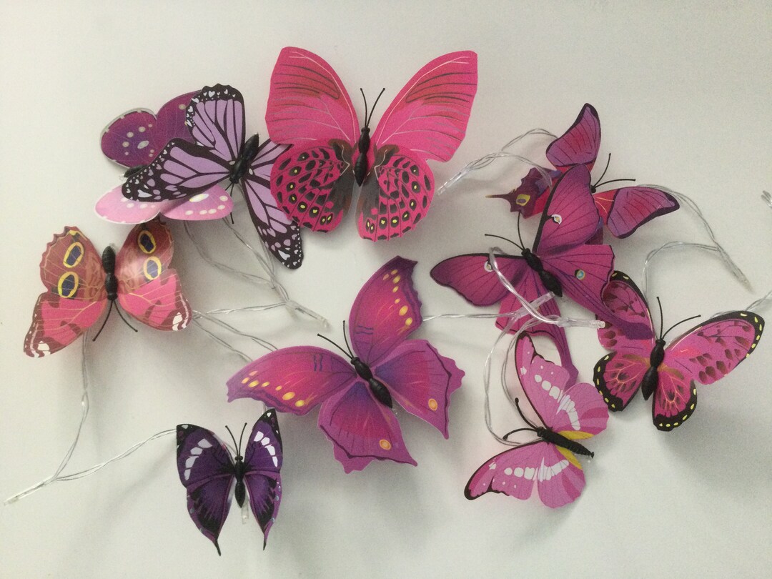Pink Butterfly Fairy Lights, Pink Butterfly Lights, Led Lights - Etsy