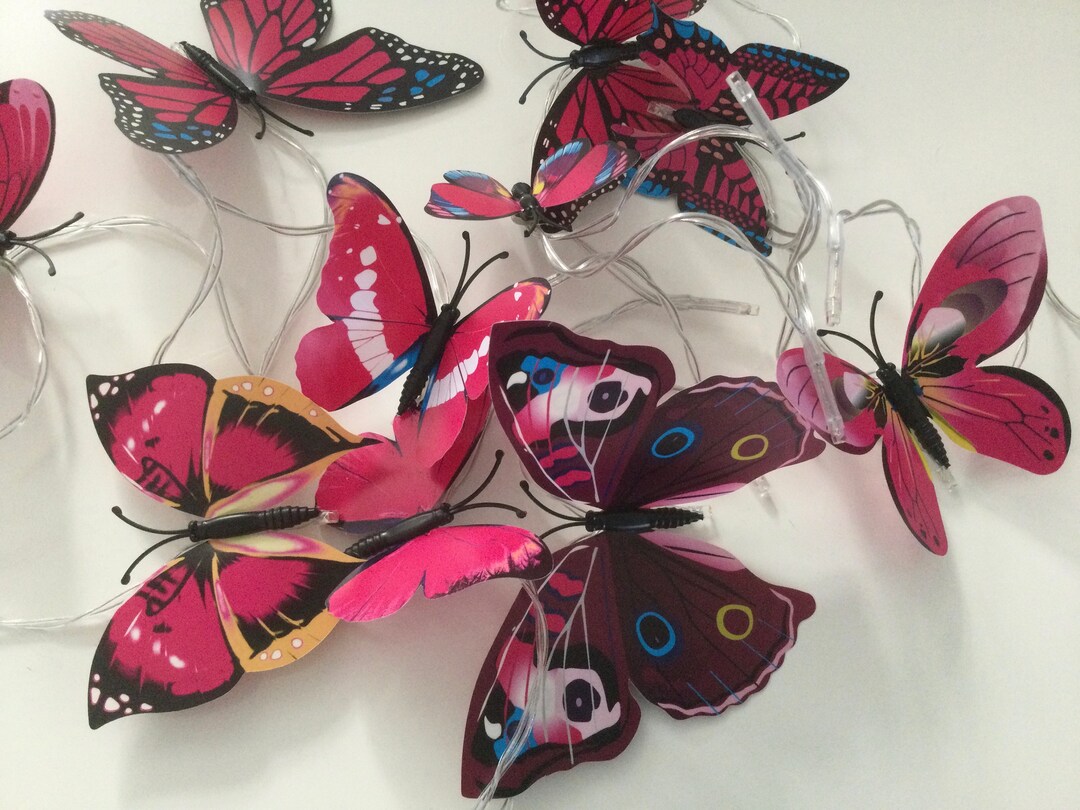 Pink Butterfly Fairy Lights, Butterfly Lights, Led Lights - Etsy