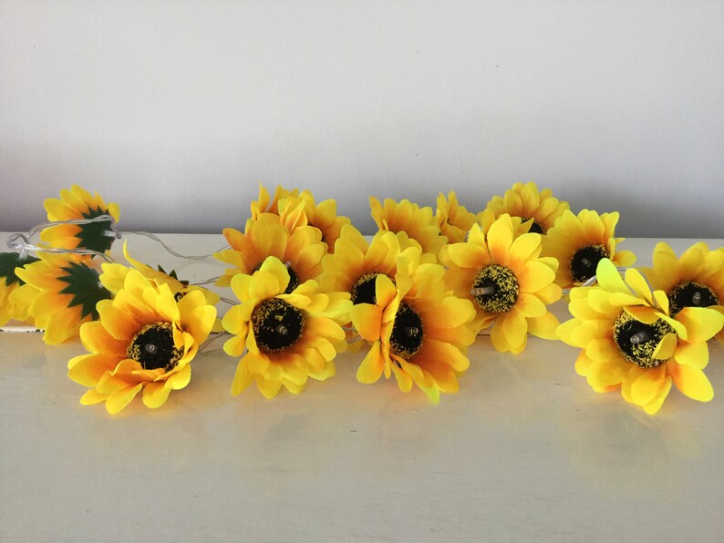 Sunflower Fairy Led Lights Yellow Sunflower Lights String | Etsy