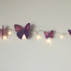 Purple and Pink Butterfly Fairy Led Lights, Butterfly Lights String ...