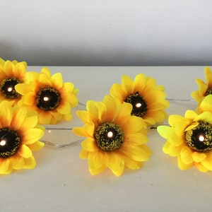 Sunflower Fairy Led Lights, Yellow Sunflower Lights String Garland ...