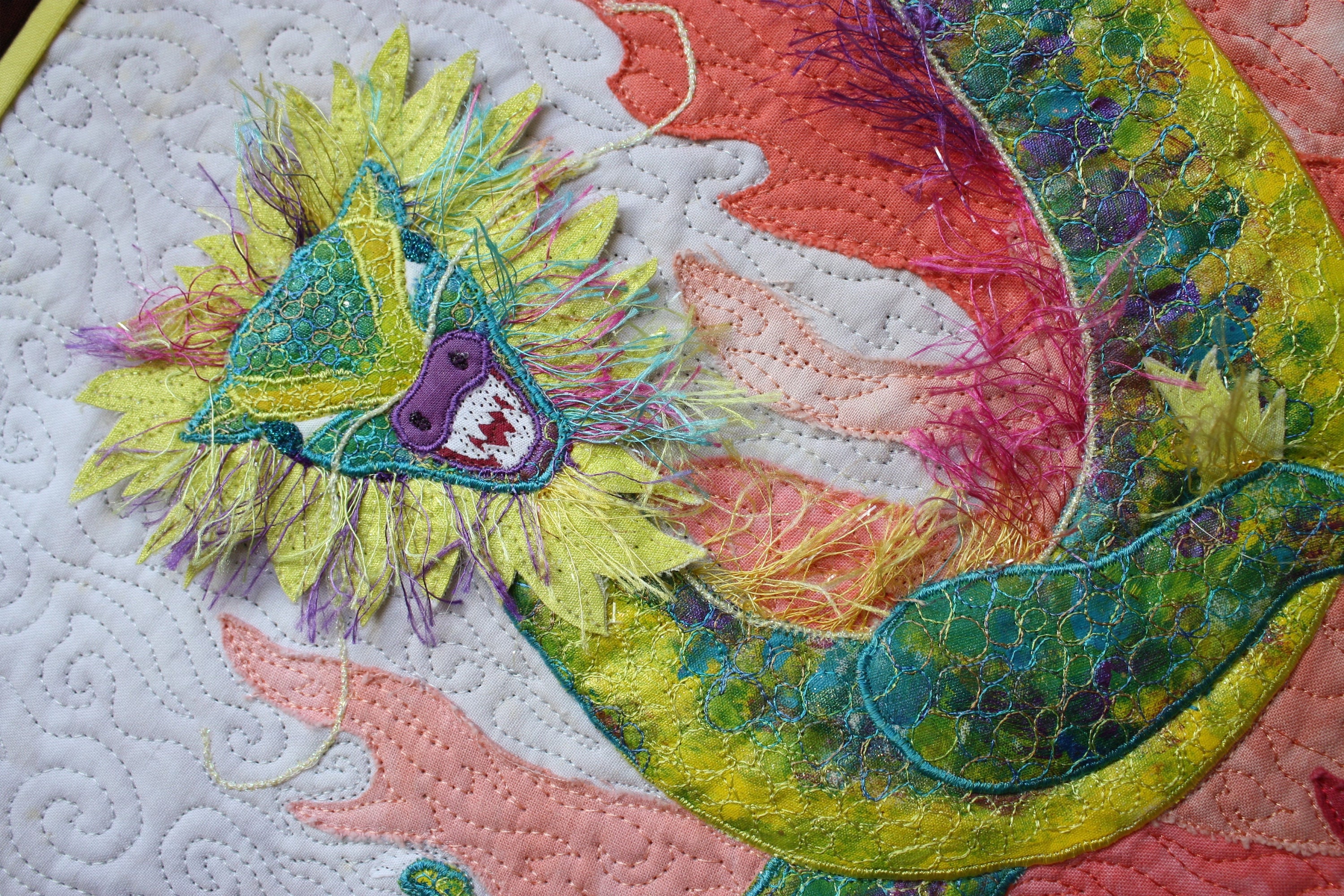 Fire Dragon Art Quilt Pattern, a Stunning Asian Style Applique Project ...
