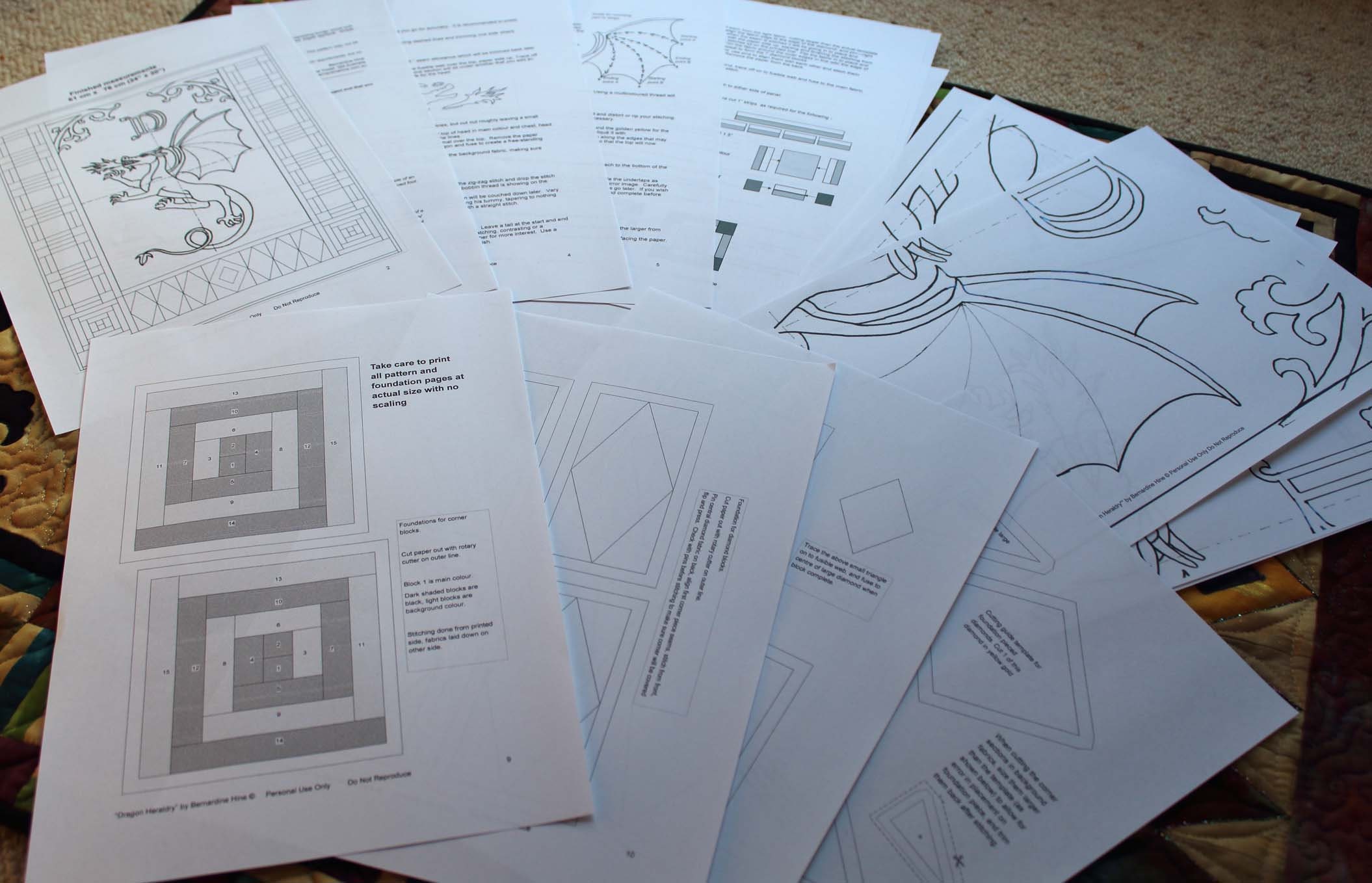 Dragon Wall Art Quilt Pattern A Winged Medieval Inspired - Etsy