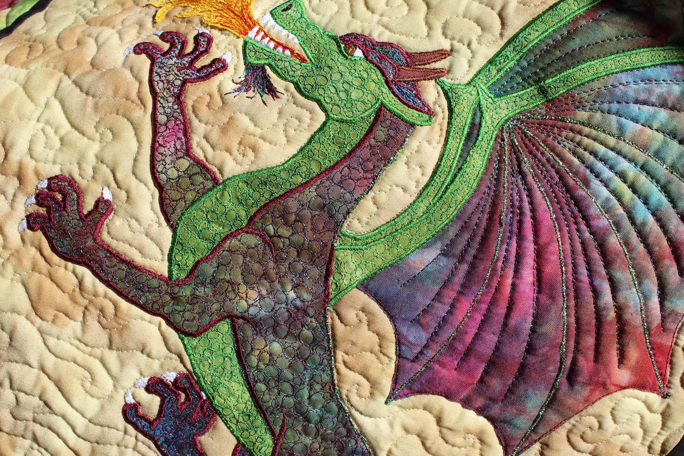 Dragon Wall Art Quilt Pattern, A Winged Medieval Inspired Specimen ...