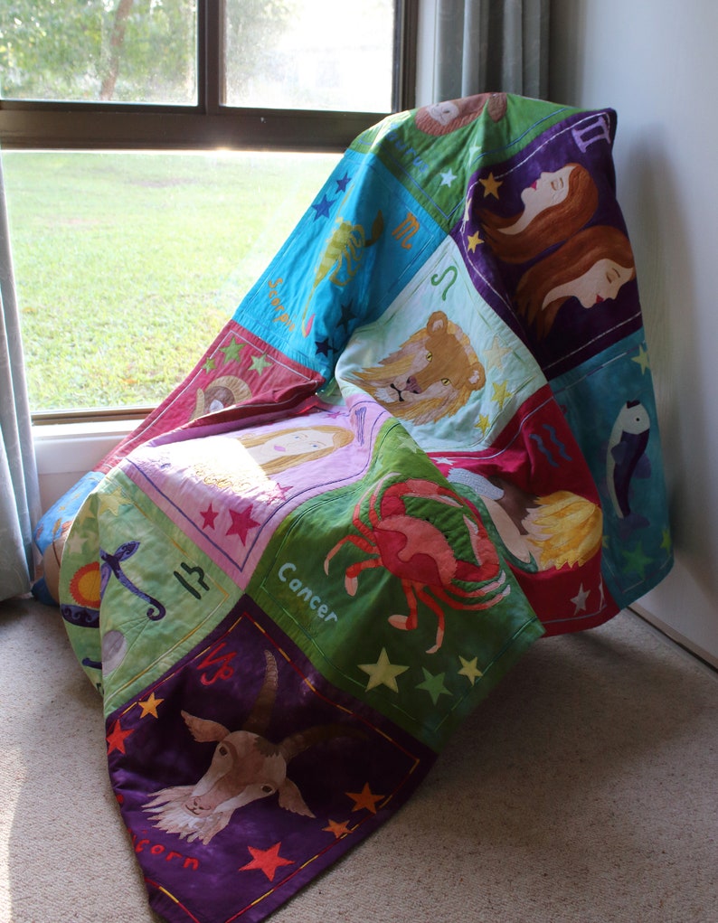 Zodiac Art Quilt Pattern, One Large Quilt or Individual Wall Hangings ...