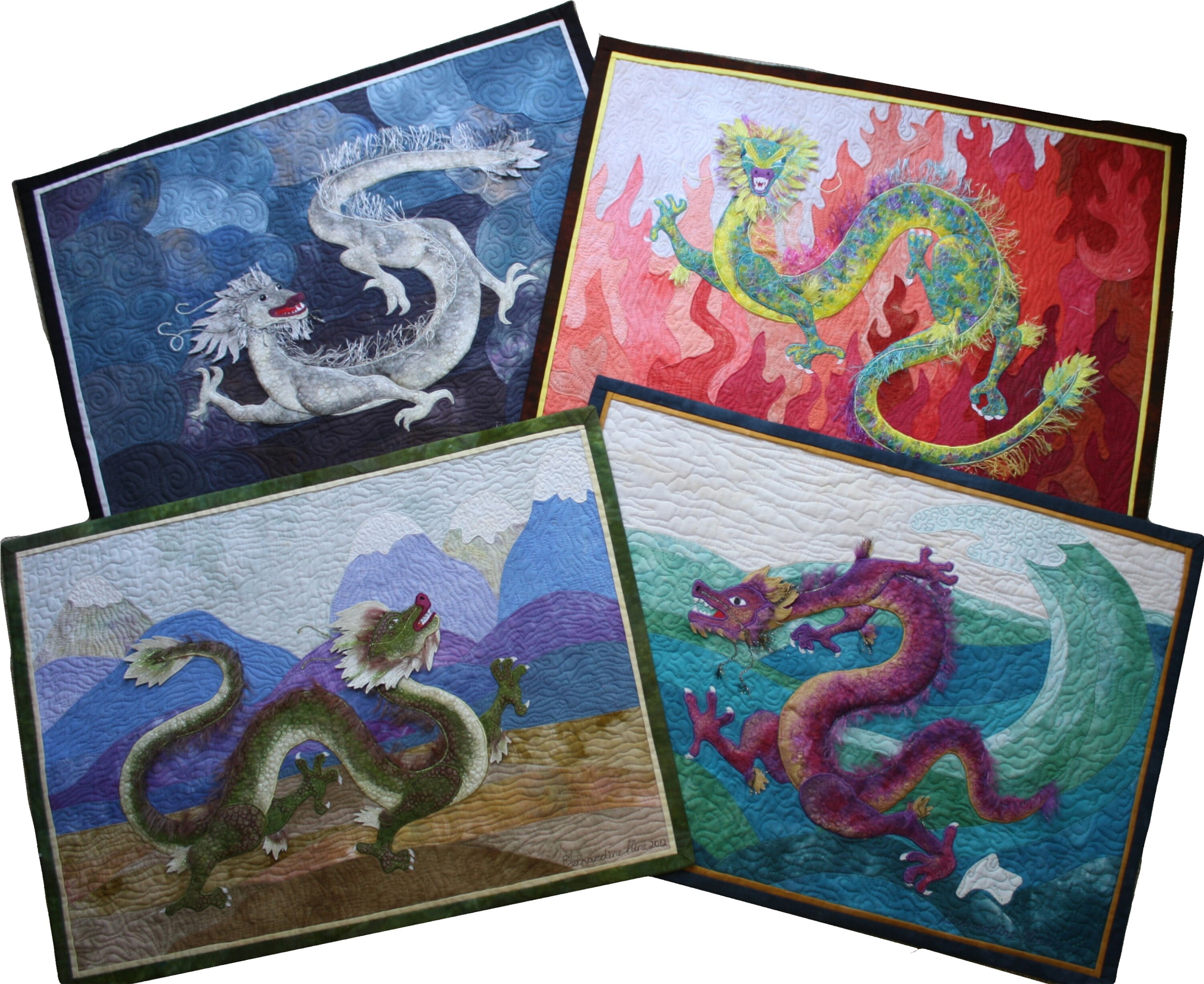 Water Dragon Art Quilt Pattern, a Stunning Asian Style Applique Project ...