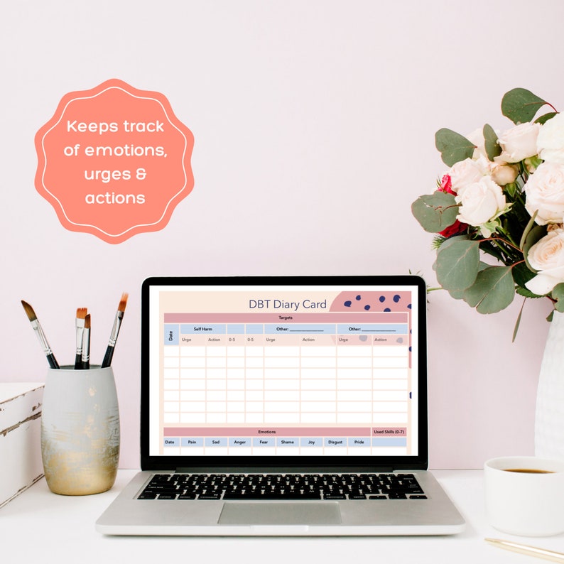 DBT Diary Card Simple Weekly Template Digital Printable Pdf Jpg Etsy UK