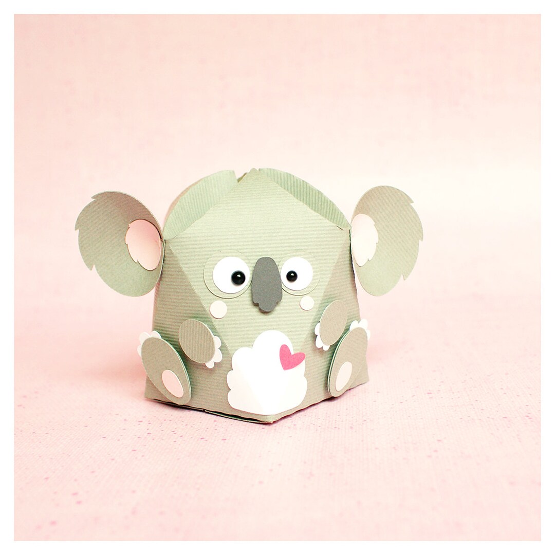 Plotterfile-geometric Gift Box koala SVG DXF - Etsy