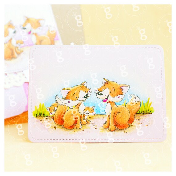Digi Stamp Set Fox Family | Etsy