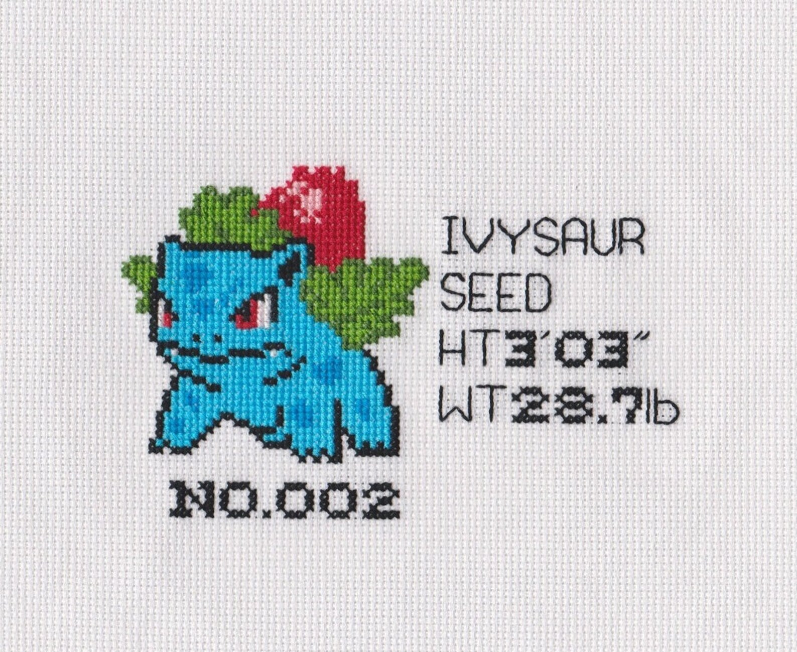 Kit Punto de Cruz Pokemon Ivysaur Pokedex - Etsy España