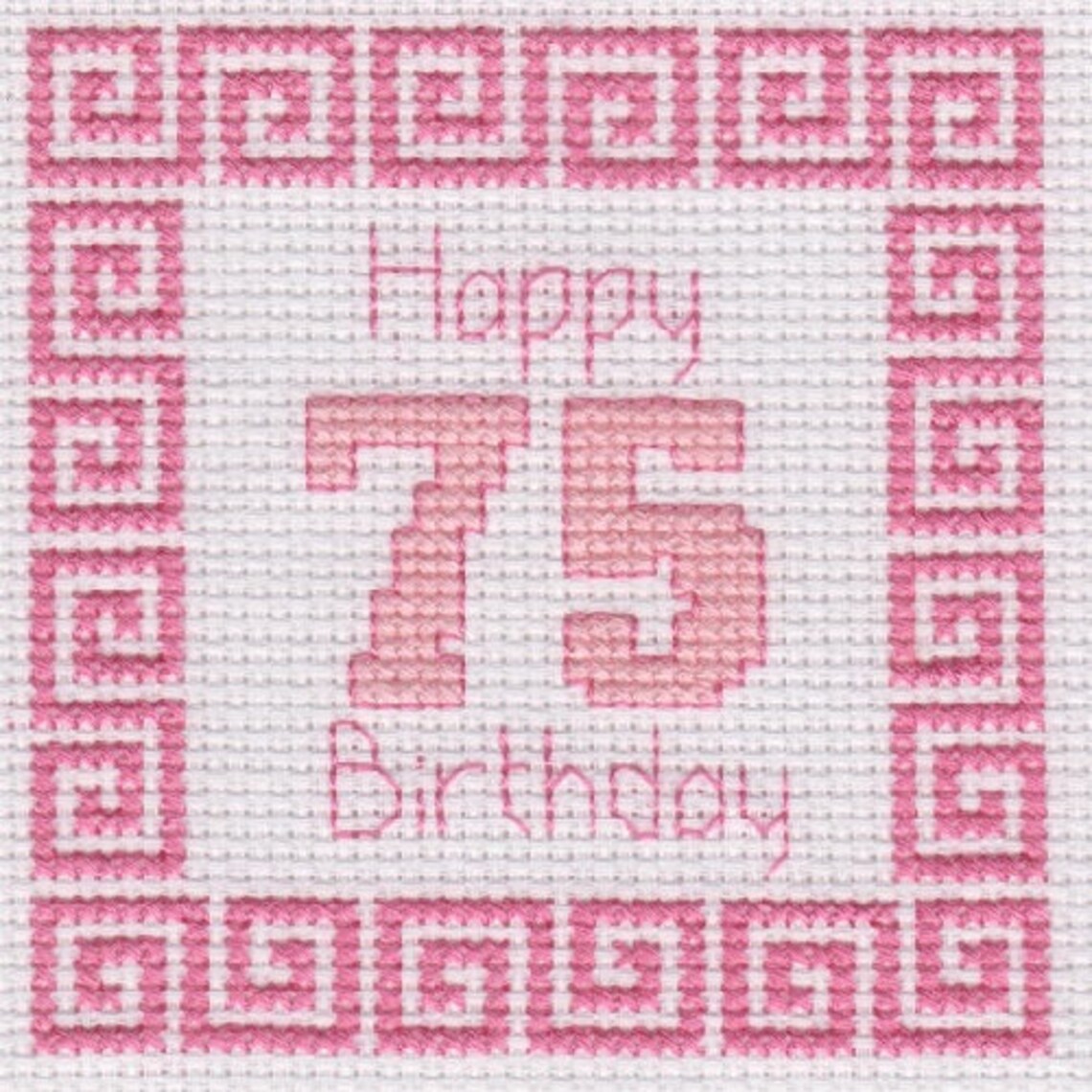 75th Birthday Card Cross Stitch Kit - Etsy UK