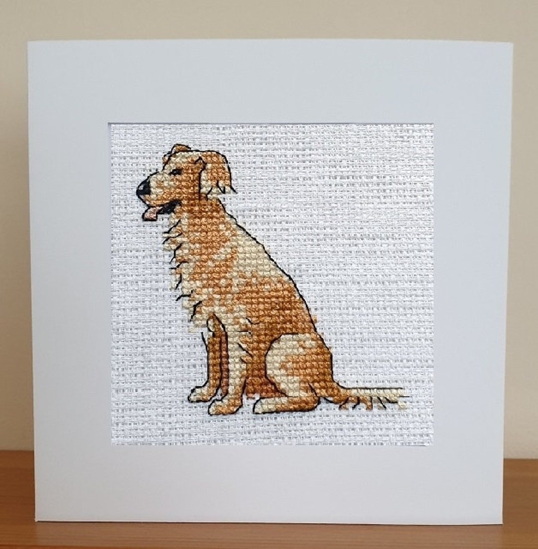 Golden Retriever Dog Cross Stitch Kit or Card Kit - Etsy