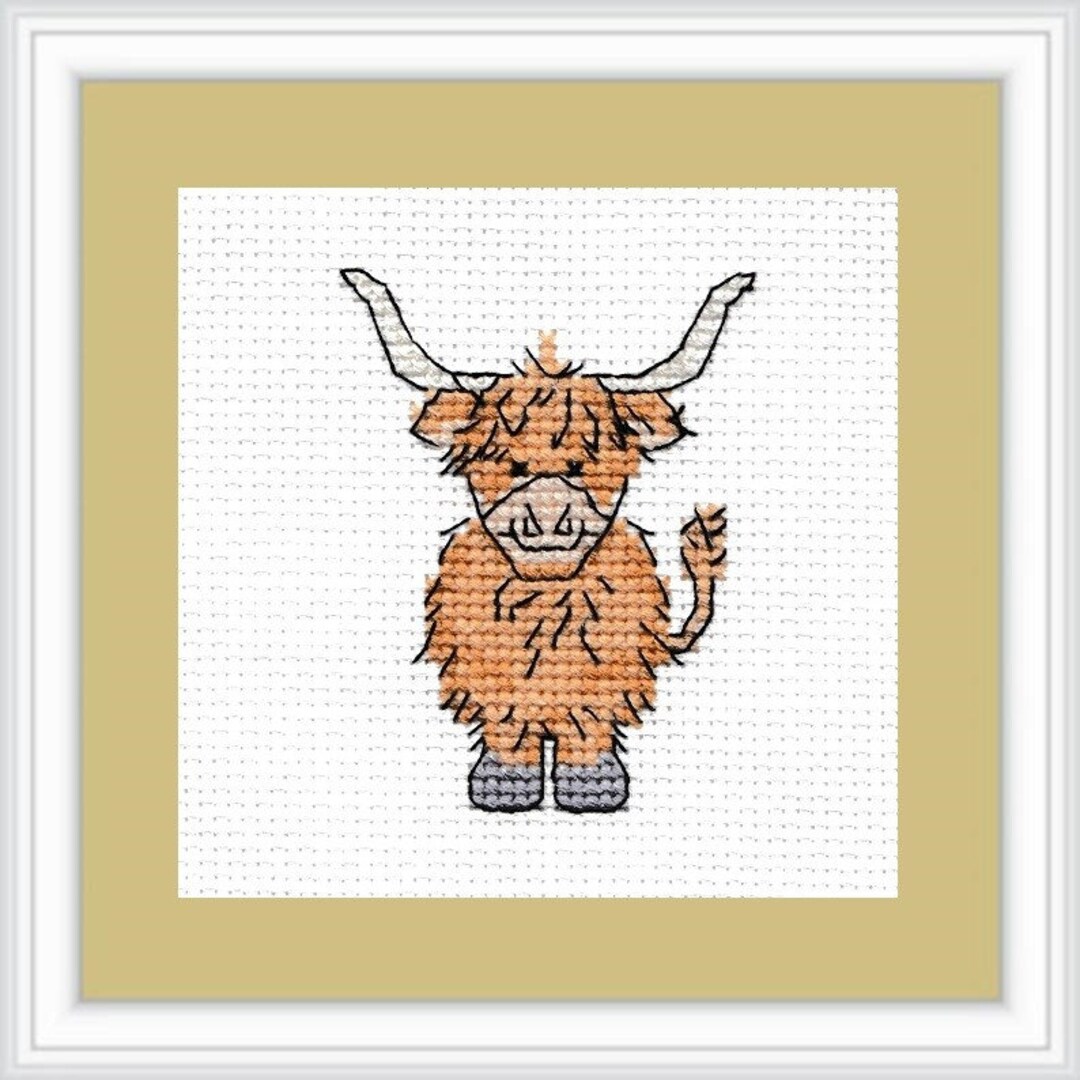 Highland Cow Cross Stitch Kit or Card Kit - Etsy