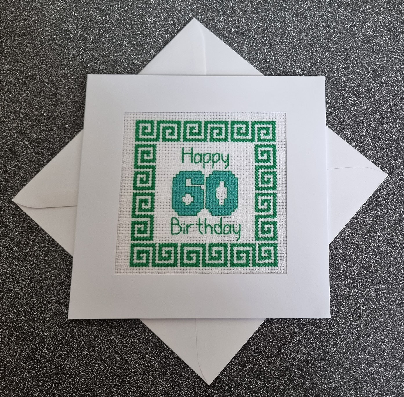 60th Birthday Card Cross Stitch Kit - Etsy UK