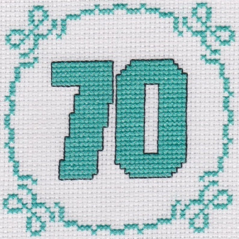 70th Birthday Card Cross Stitch Kit - Etsy UK