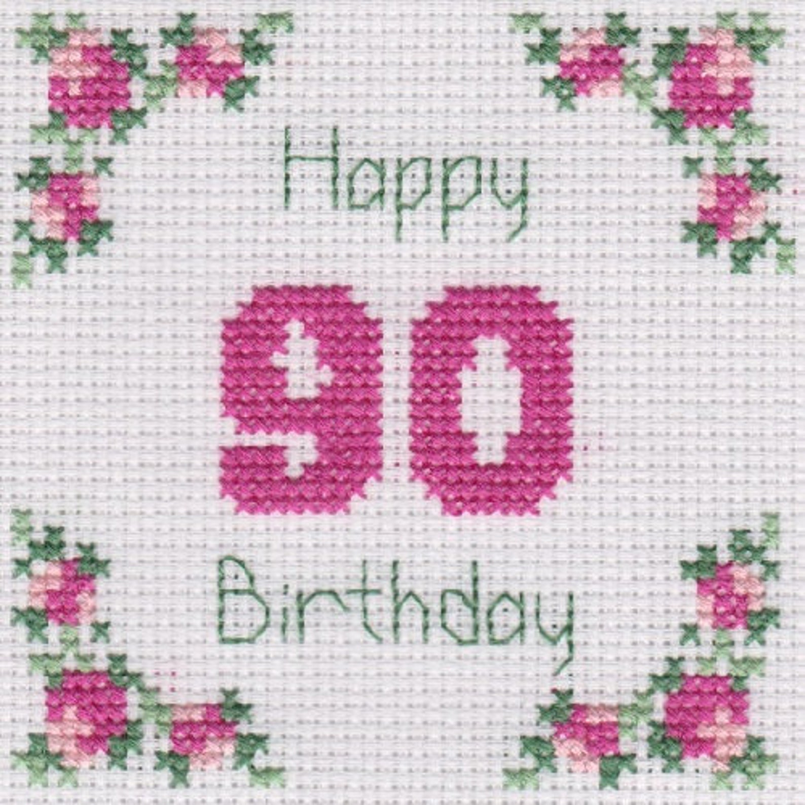 90th Birthday Card Cross Stitch Kit - Etsy UK
