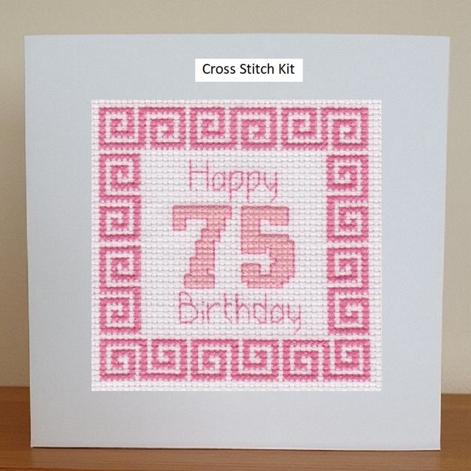 75th Birthday Card Cross Stitch Kit - Etsy UK