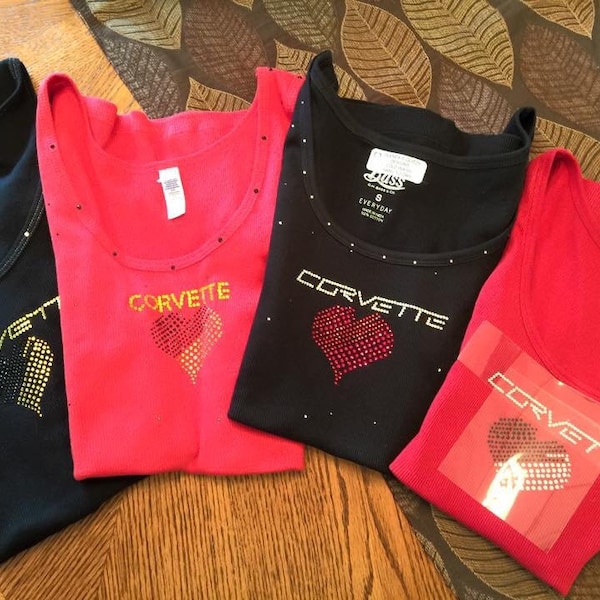 Rhinestone Corvette Shirt - Etsy