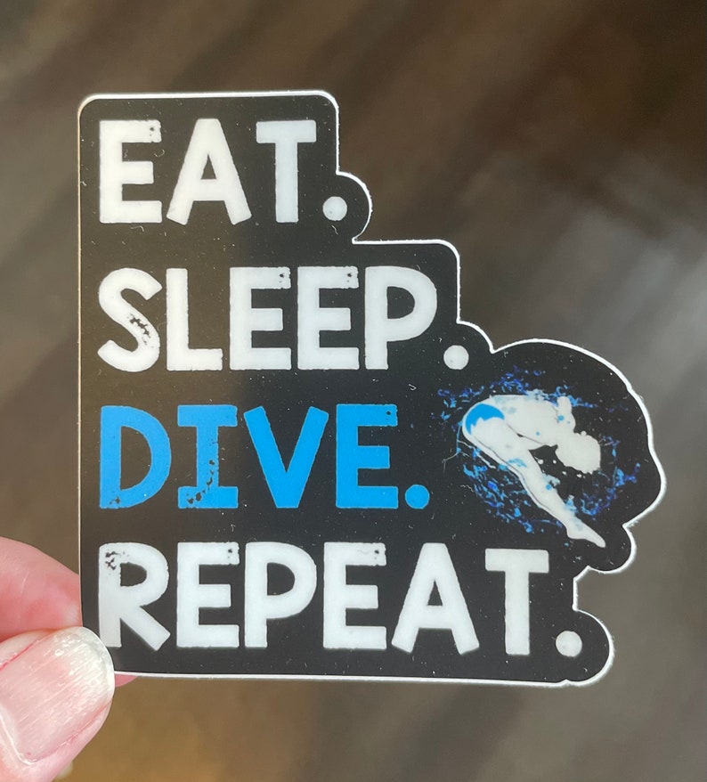 Eat Sleep Dive Repeat Sticker MALE Swim Gift Swim Team Gift - Etsy