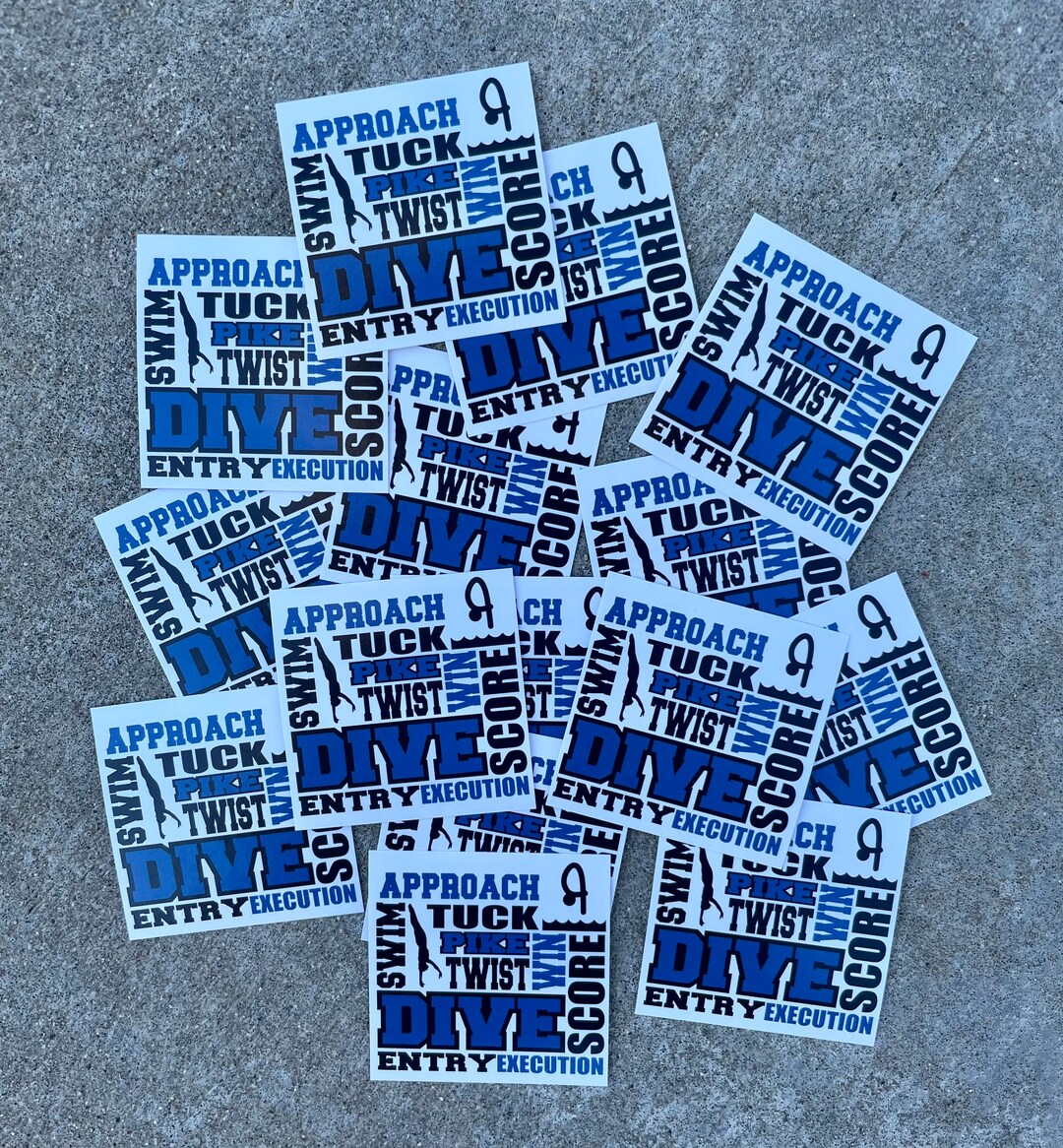 15 Springboard Dive Stickers, Dive Scrapbook, Dive Gift, Dive Team Gift ...