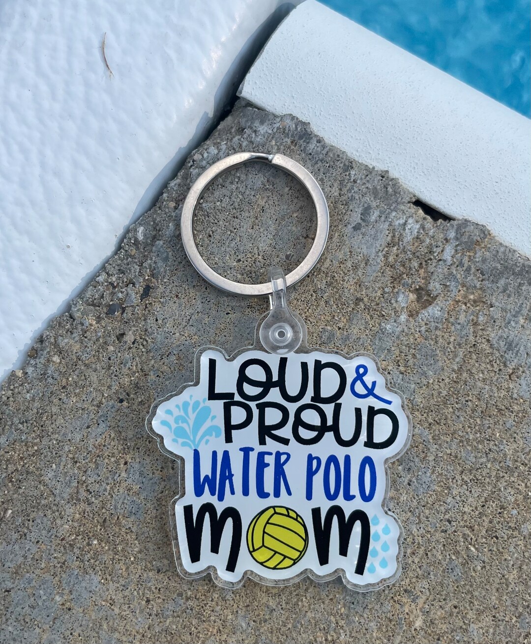 Water Polo Mom Keychain, Water Polo Keychain, Water Polo Coach Gift ...