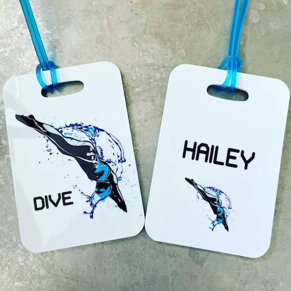 Springboard Dive Bag Tag Swim Gift Swim Team Gift FEMALE | Etsy