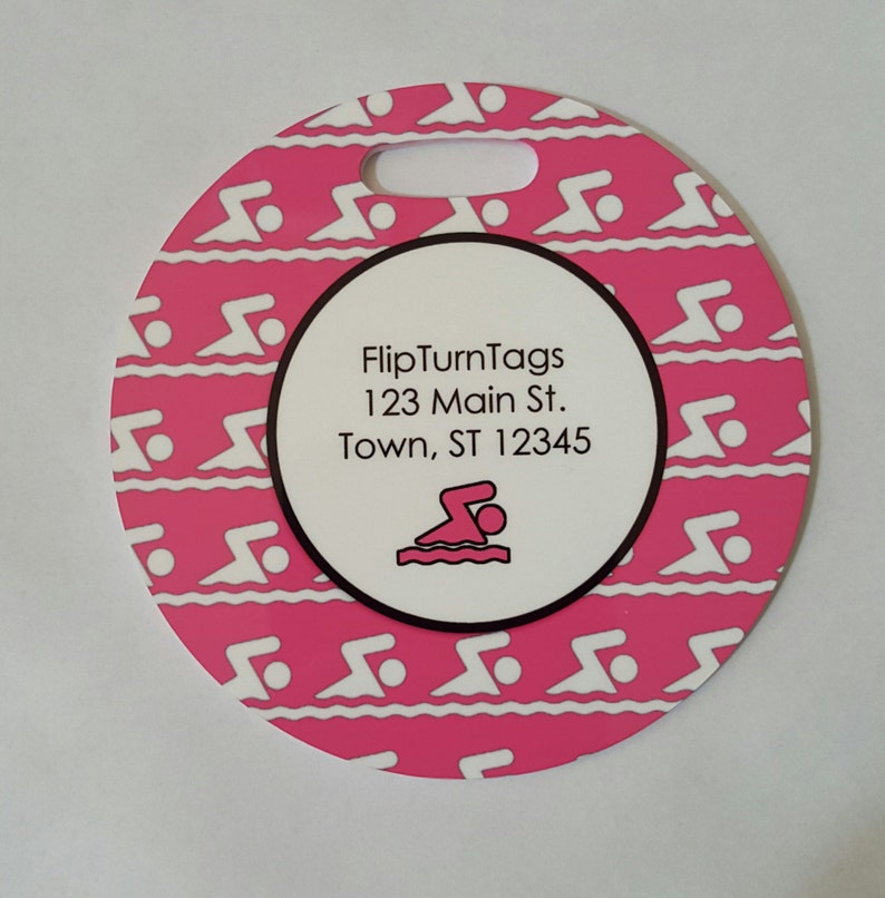 Swim Bag Tag Swim Monogram Luggage Tag Sport Bag Tag Swim - Etsy