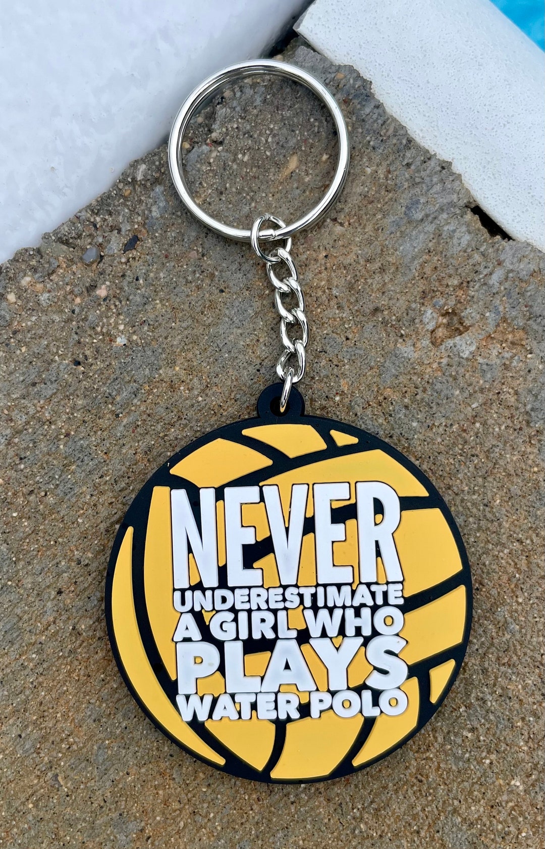 Water Polo Girl Rubber Keychain: Player Gift, Bag Tag - Etsy
