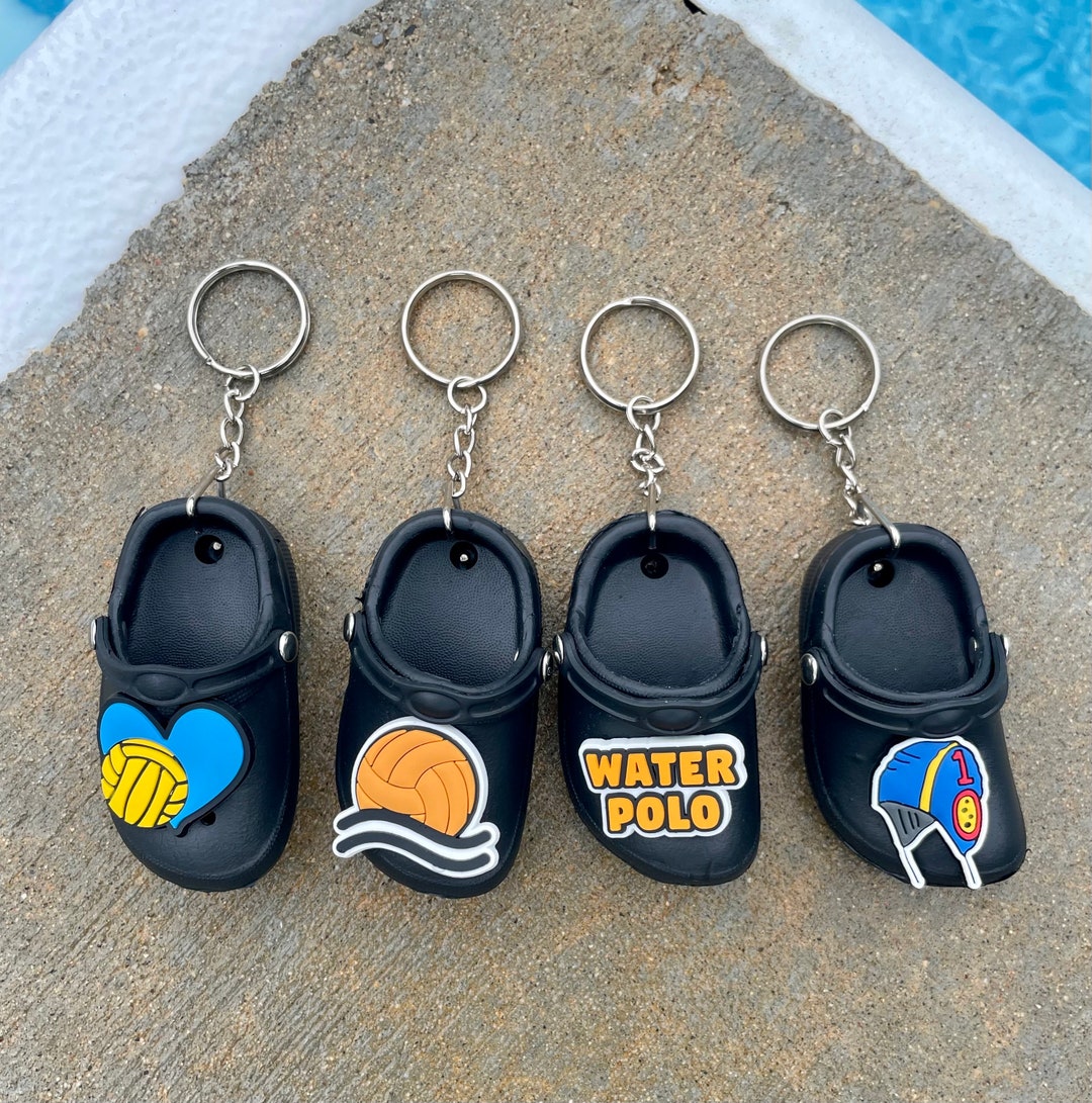 Clog WATER POLO Keychain With Charm for Crocs Attached, Water Polo ...