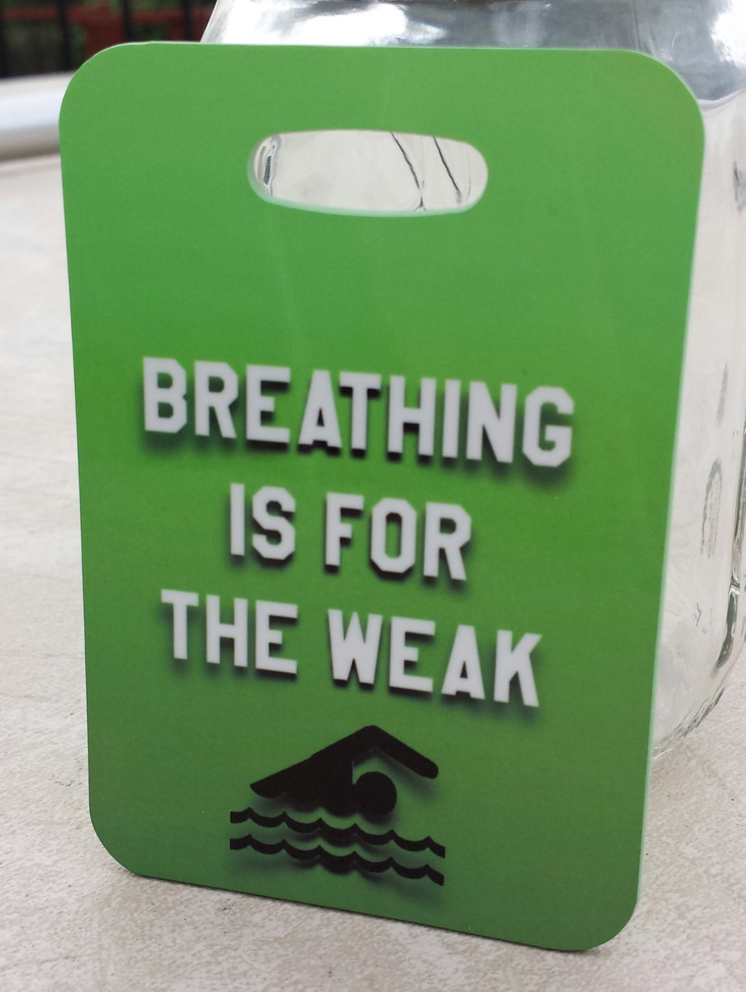 Breathing is for the Weak Swim Bag Tag, Sport Bag Tag, Swim Team Bag ...