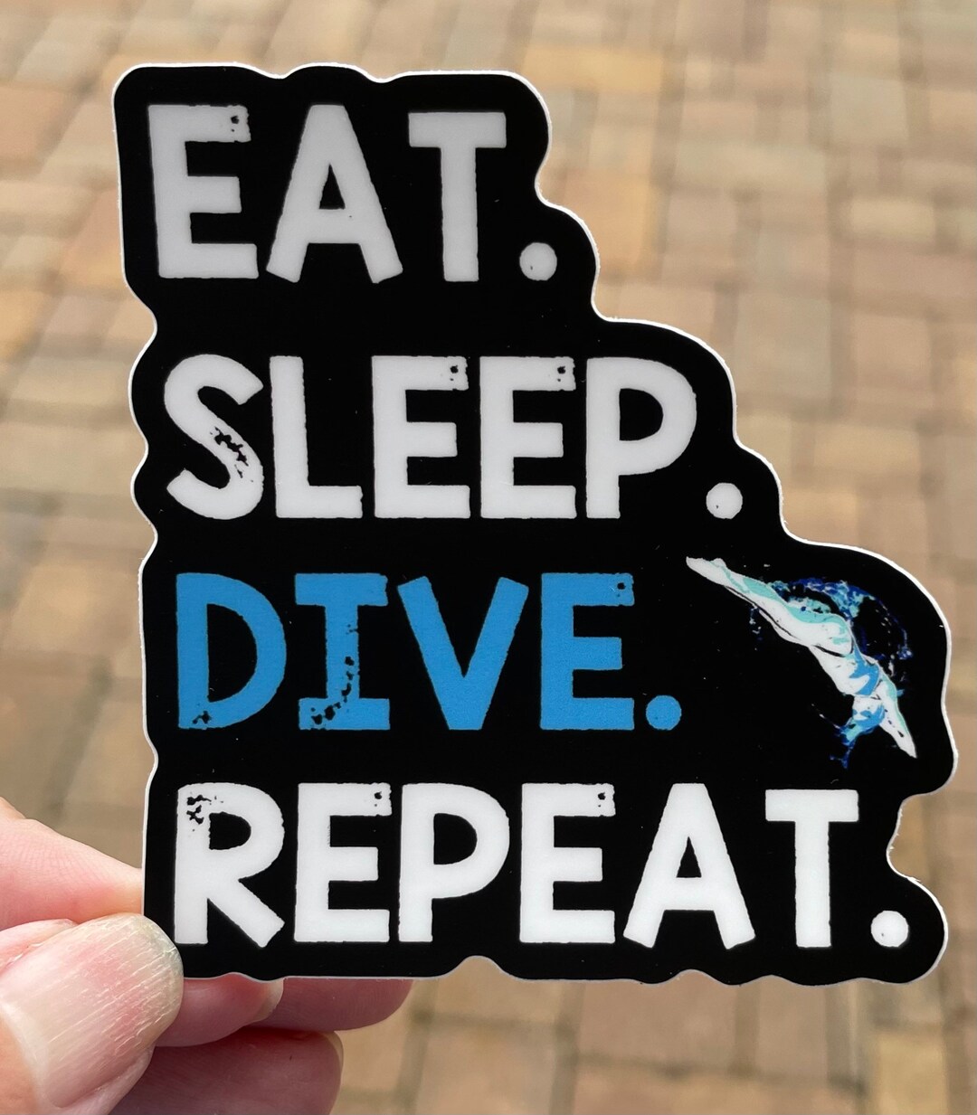 Eat Sleep Dive Repeat Sticker, FEMALE Swim Gift, Swim Team Gift, Dive ...