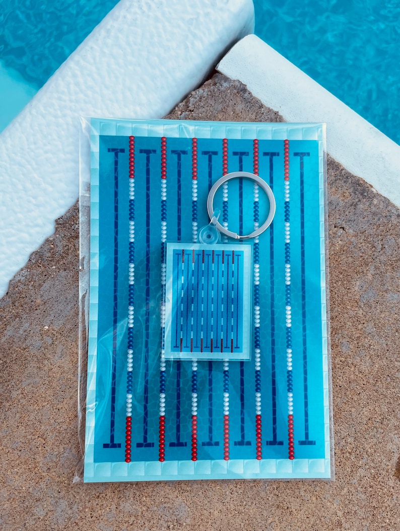 Lane Line Keychain Swim Keychain Key Chain Swim Party Idea - Etsy