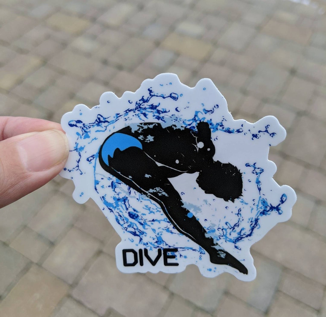 Dive Sticker, Swim Gift, Swim Team Gift, MALE DIVER, Dive Coach, Dive ...
