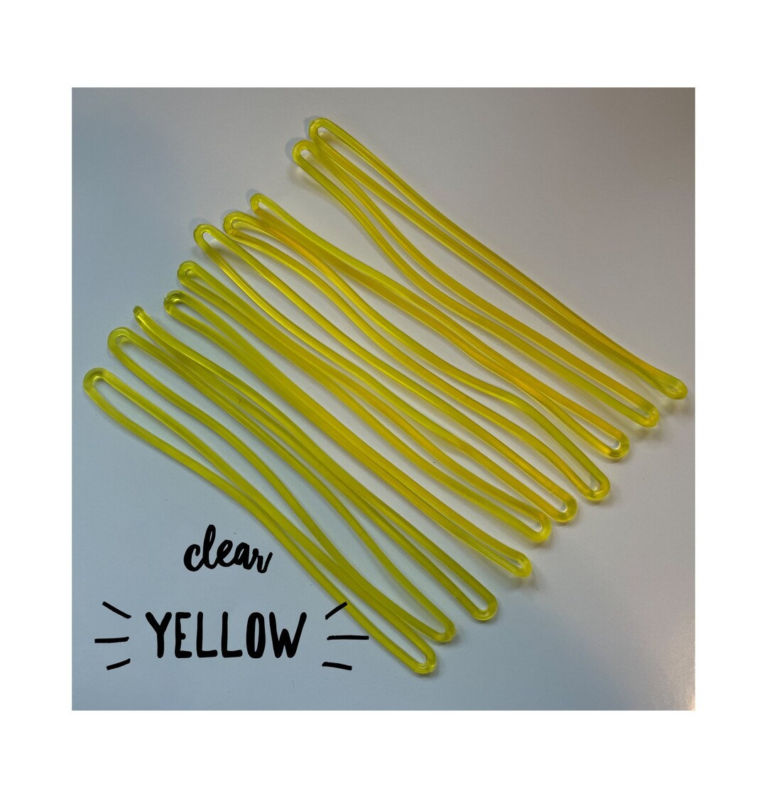 Clear YELLOW Luggage Loop Tag Strap, Rubber Connector for Luggage Tags ...