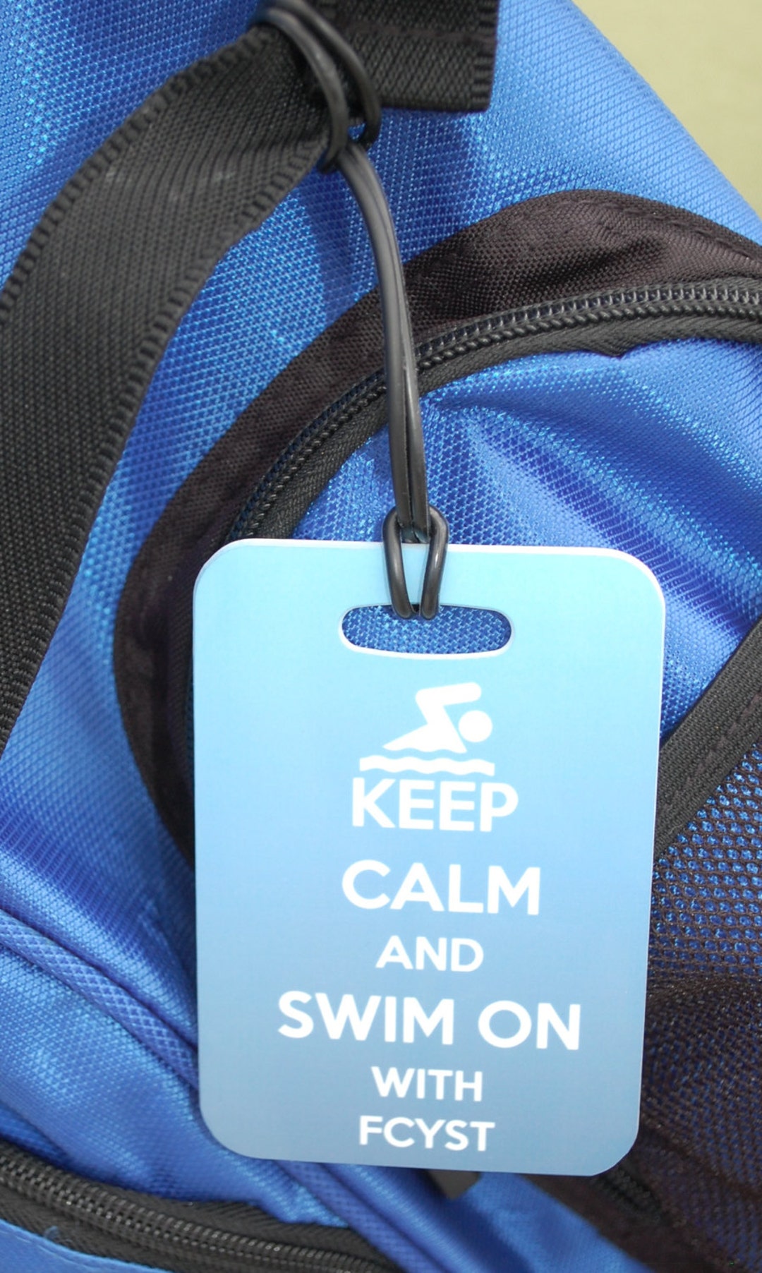 Keep Calm and Swim on Swim Bag Tag, Sport Bag Tag, Swim Team Bag Tag ...