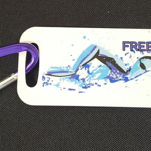 Freestyle, Swim Bag Tag, Luggage Tag, Swim Party Idea, Triathlon ...