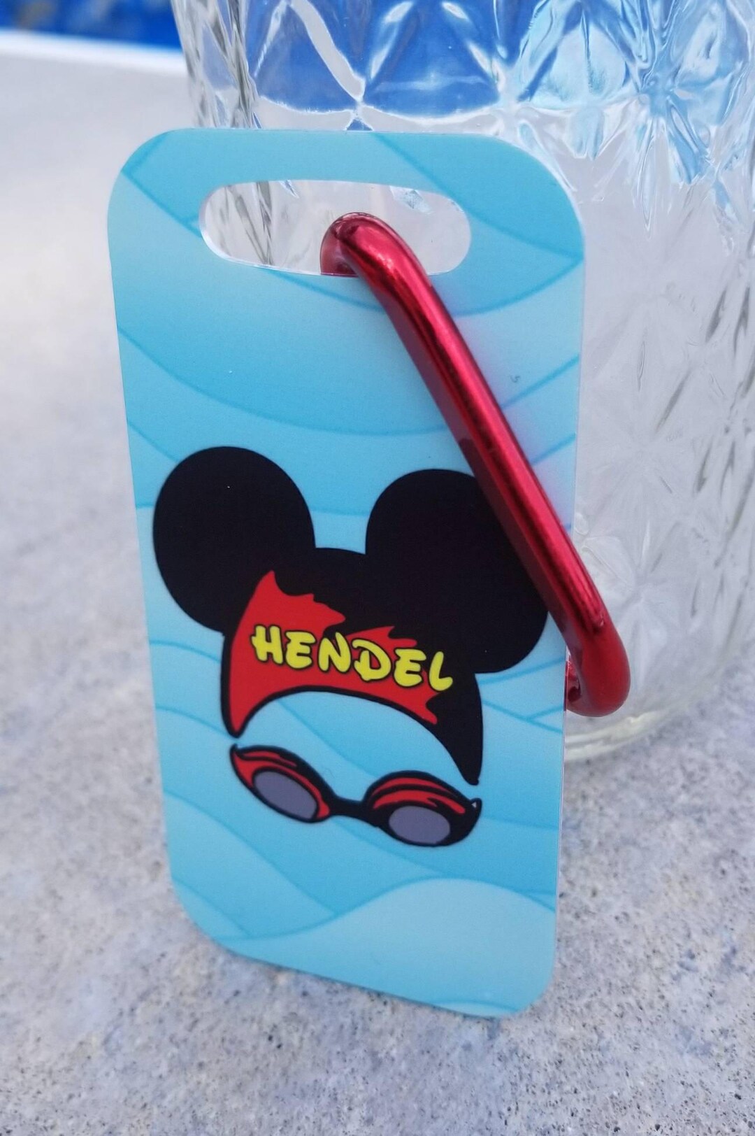 Disney Swimmer Swim Bag Tag,key Chain, Sport Bag Tag, Luggage Tag, Swim ...