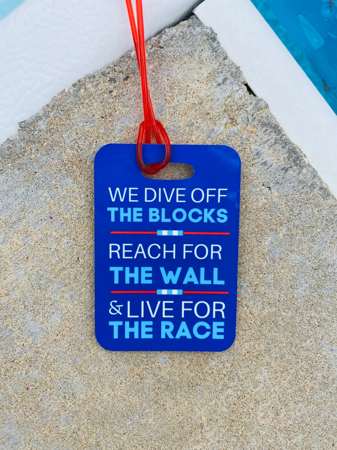 DIVE off the BLOCKS Swim Bag Tag, Sport Bag Tag, Swim Team Bag Tag ...