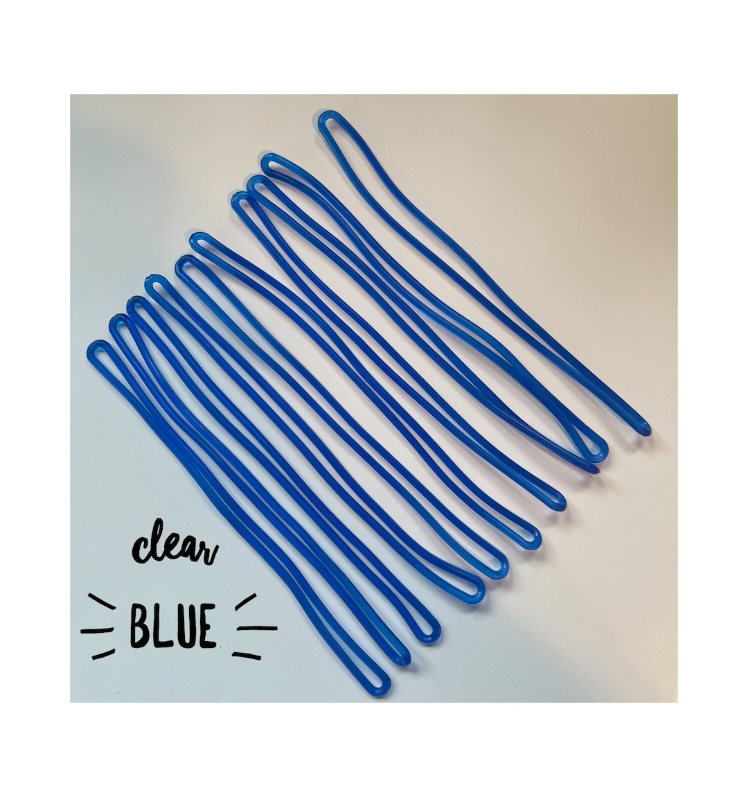 Clear BLUE Luggage Loop Tag Strap, Rubber Connector for Luggage Tags ...