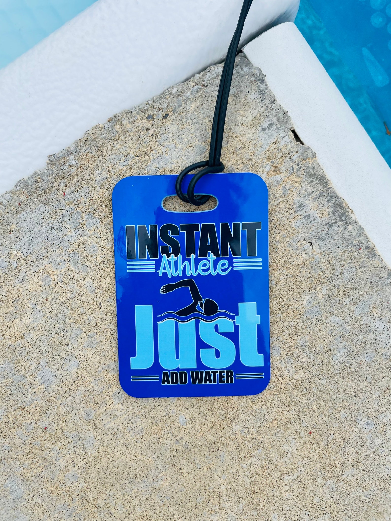INSTANT SWIMMER Just Add Water Swim Bag Tag Sport Bag Tag - Etsy