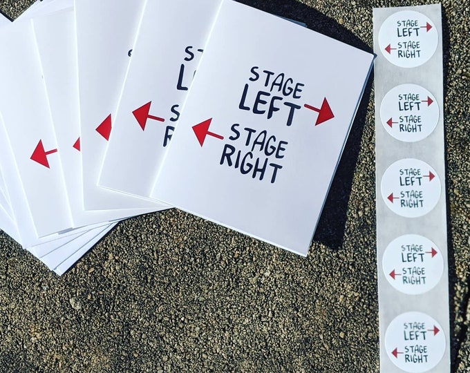 THEATER Stage Left Stage Right Note Card Set, Theatre Gift, Theatre ...