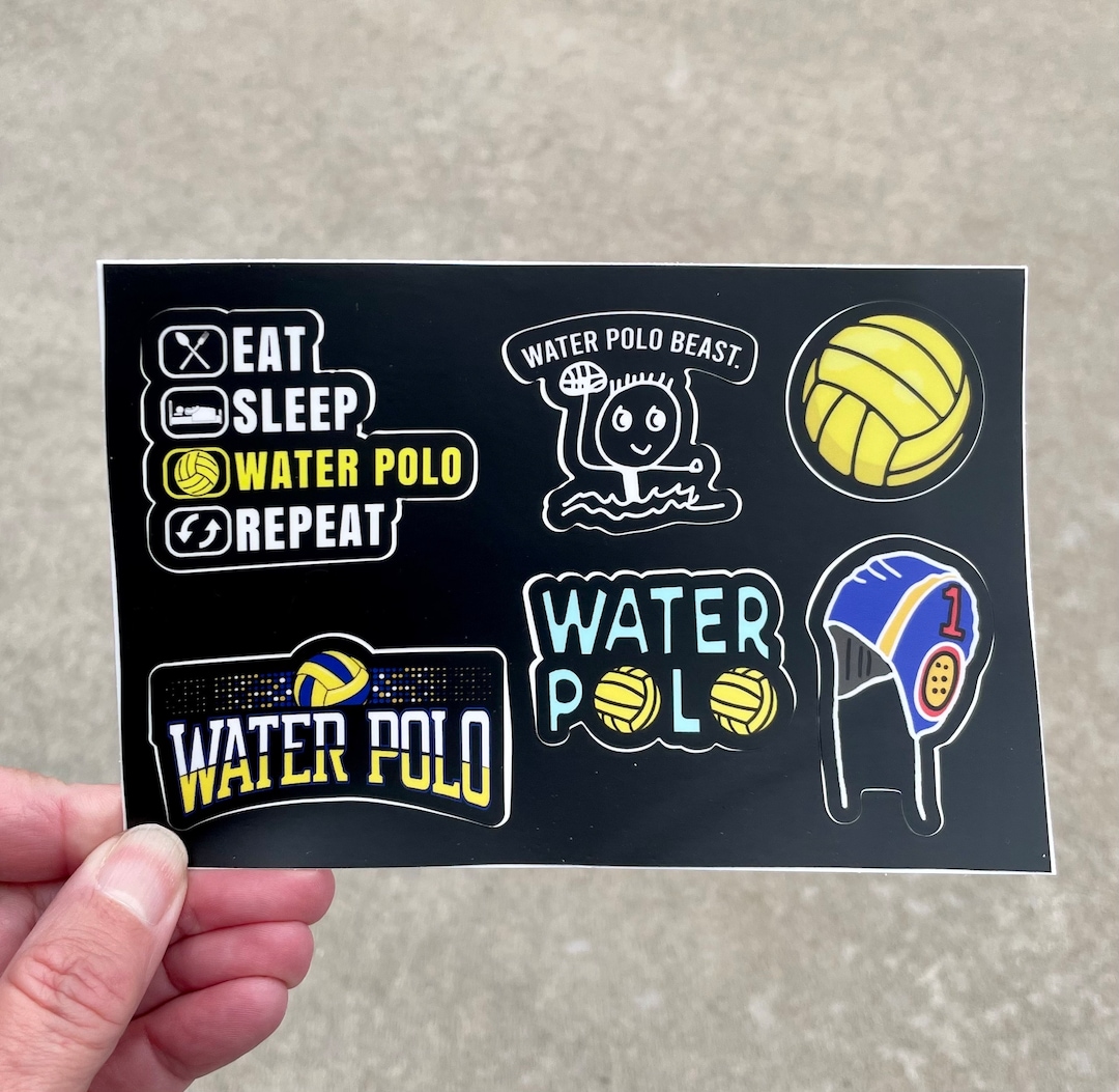 Water Polo Stickers: Vibrant Vinyl Decals for Scrapbooking (4"x6" Sheet ...