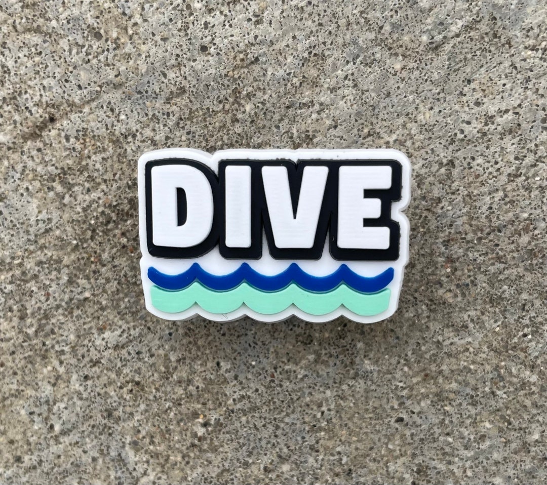 Springboard DIVE WORD Charm for Crocs, DIVER Shoe Charm, Dive Gift ...