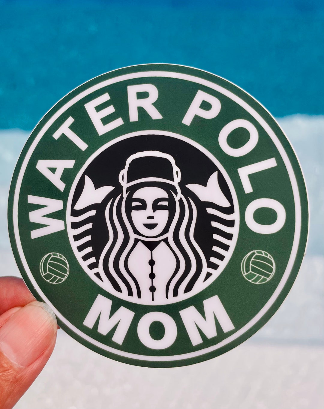 Vinyl Water Polo Sticker, Water Bottle Sticker, WATER Polo Mom, COFFEE ...